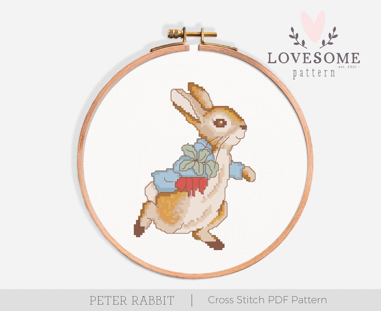 Peter Rabbit Cross Stitch PDF Pattern, Easter Bunny Cross Stitch ...