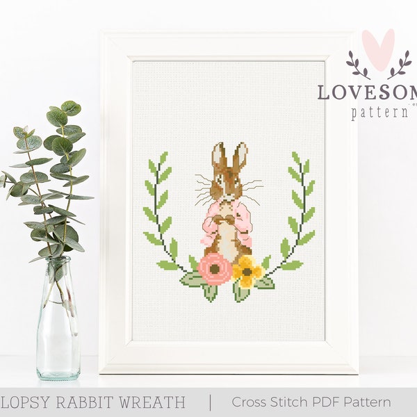 Rabbit Cross Stitch - Etsy