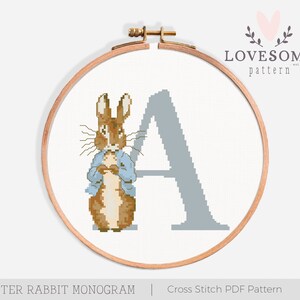 Peter Rabbit Monogram A Cross Stitch PDF Pattern Peter Rabbit - Etsy