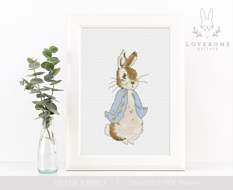 Peter Rabbit Cross Stitch PDF Pattern, Vintage Easter Bunny Cross ...