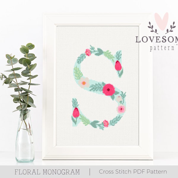 Cross Stitch Initial - Etsy