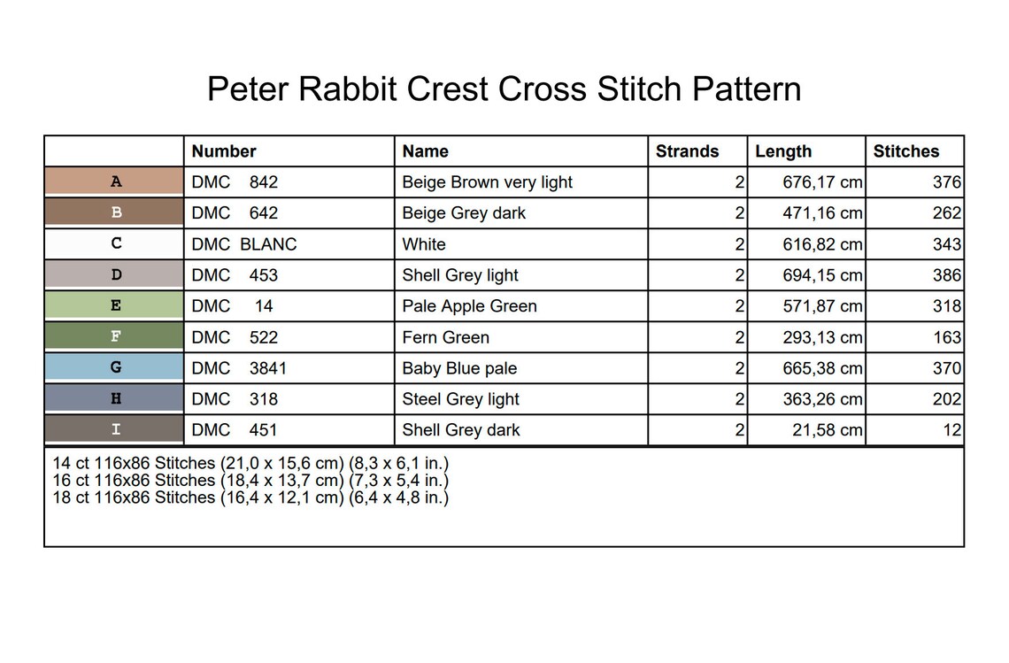 Peter Rabbit Crest Cross Stitch PDF Pattern Bunny Crest Cross - Etsy