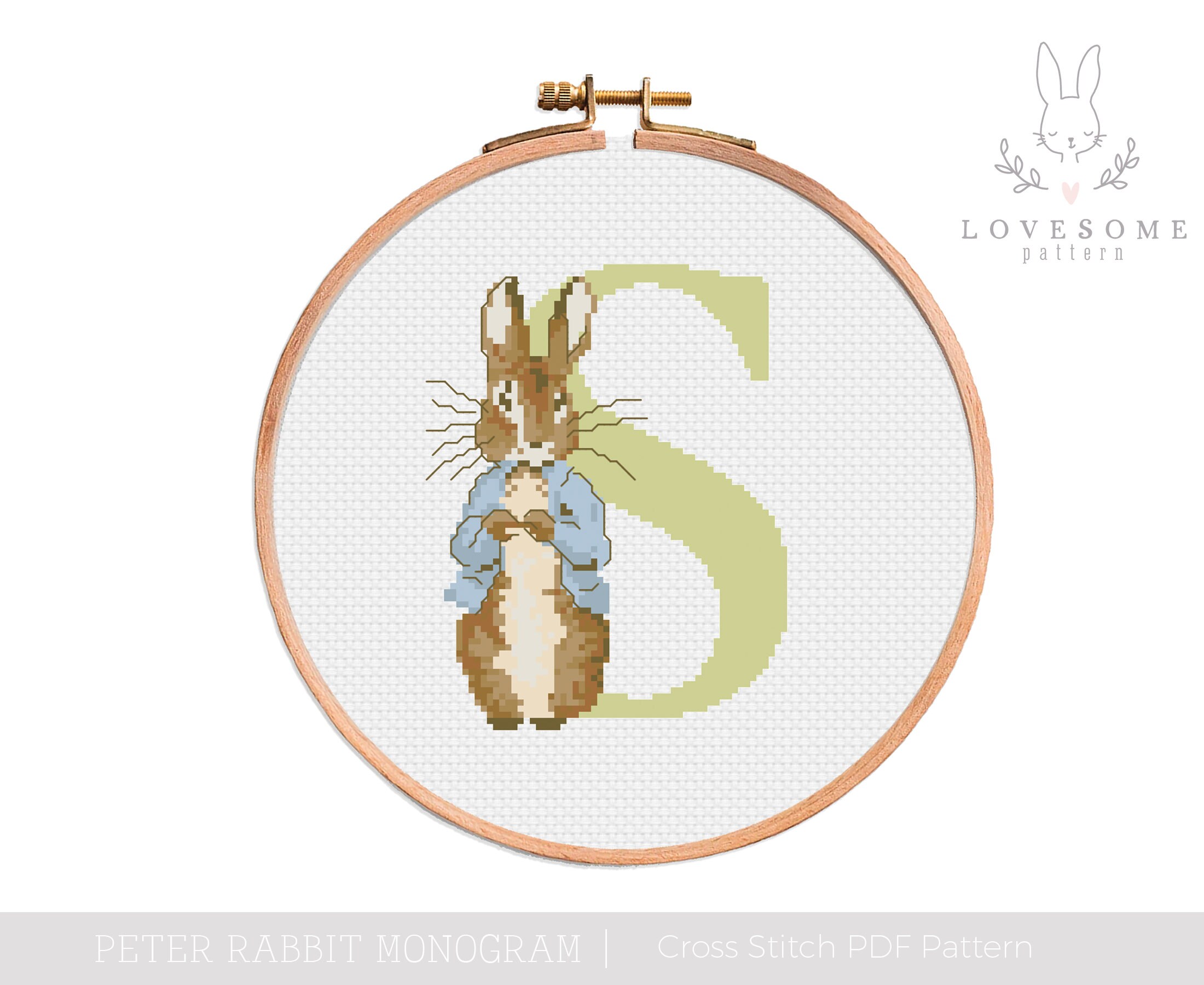 Peter Rabbit Monogram S Cross Stitch PDF Pattern Peter Rabbit - Etsy