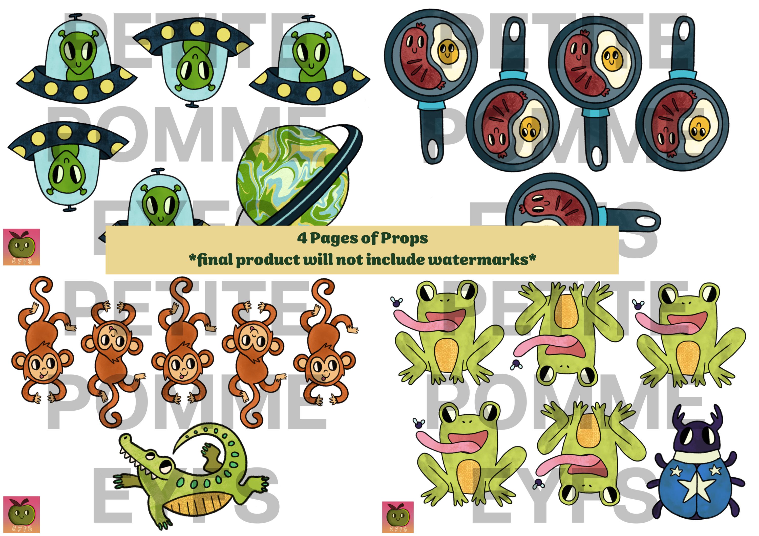 Nursery Rhyme Song Card Poster Printables With Props 4 Song Bundle EYFS ...