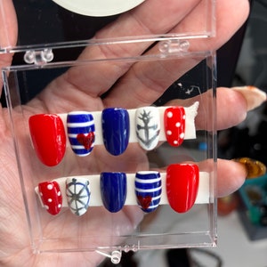 Nautical Custom Press-on Nails - Etsy