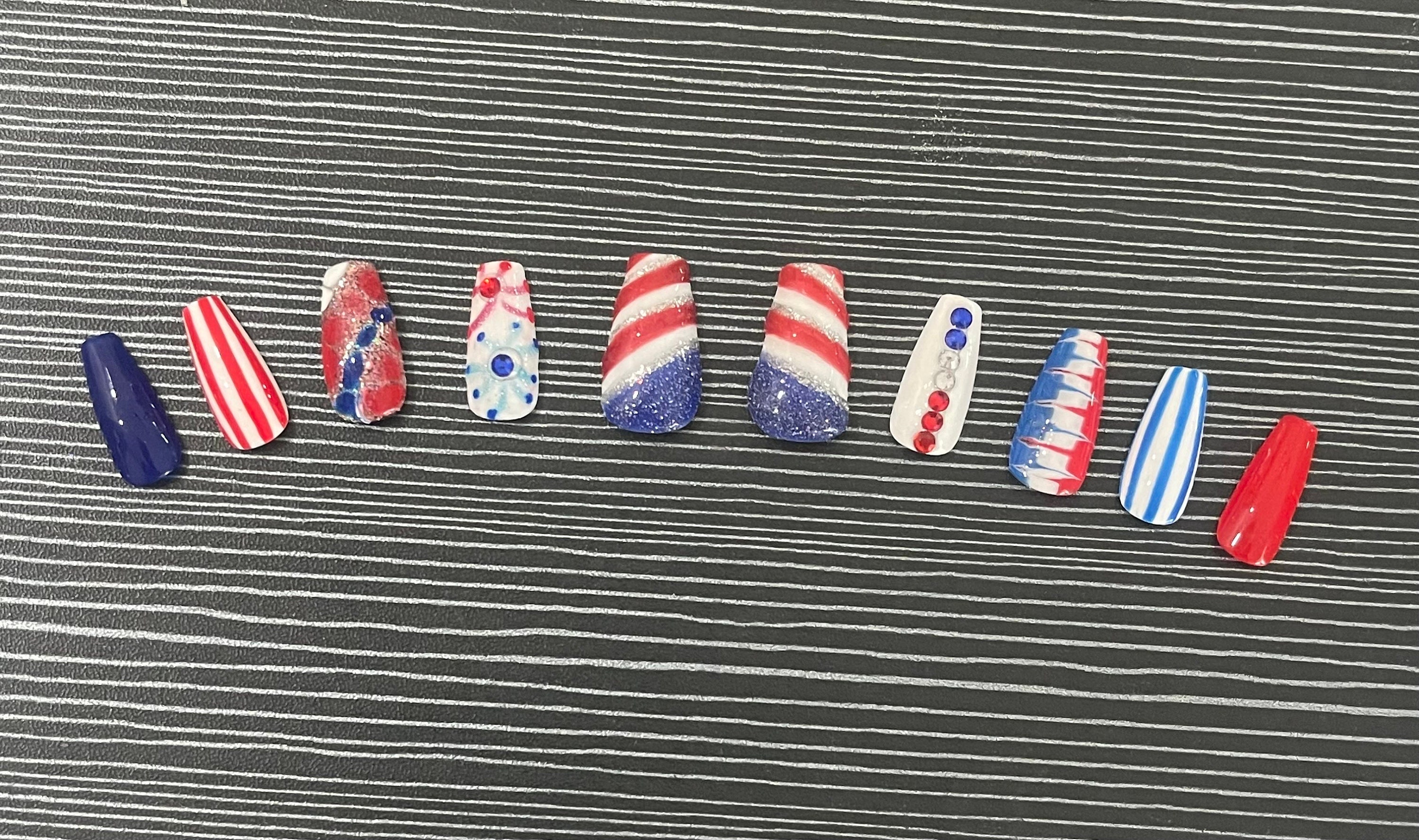 Red, White & Blue / 4th of July / Independence Day Press-on Custom ...