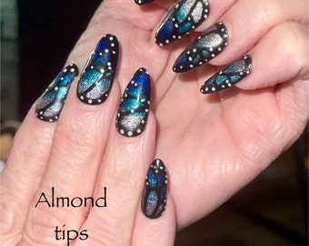 Fearless Nails Taylor Album Nails Shimmery Golden Cat Eye Press on ...