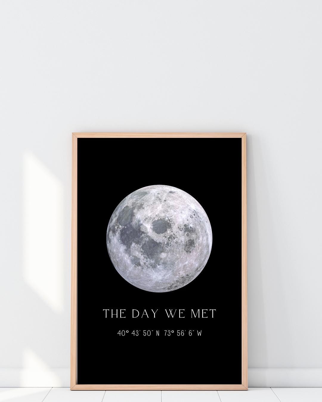 Custom Moon Phase Digital Printable With Coordinates; Unique ...