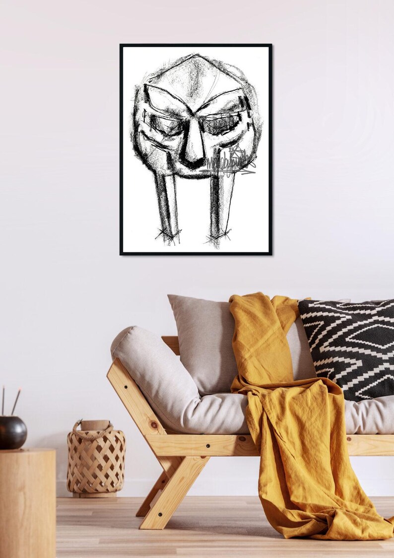 MF DOOM Illustration Art Print, Doomsday, Hip Hop Art, Home Decor ...
