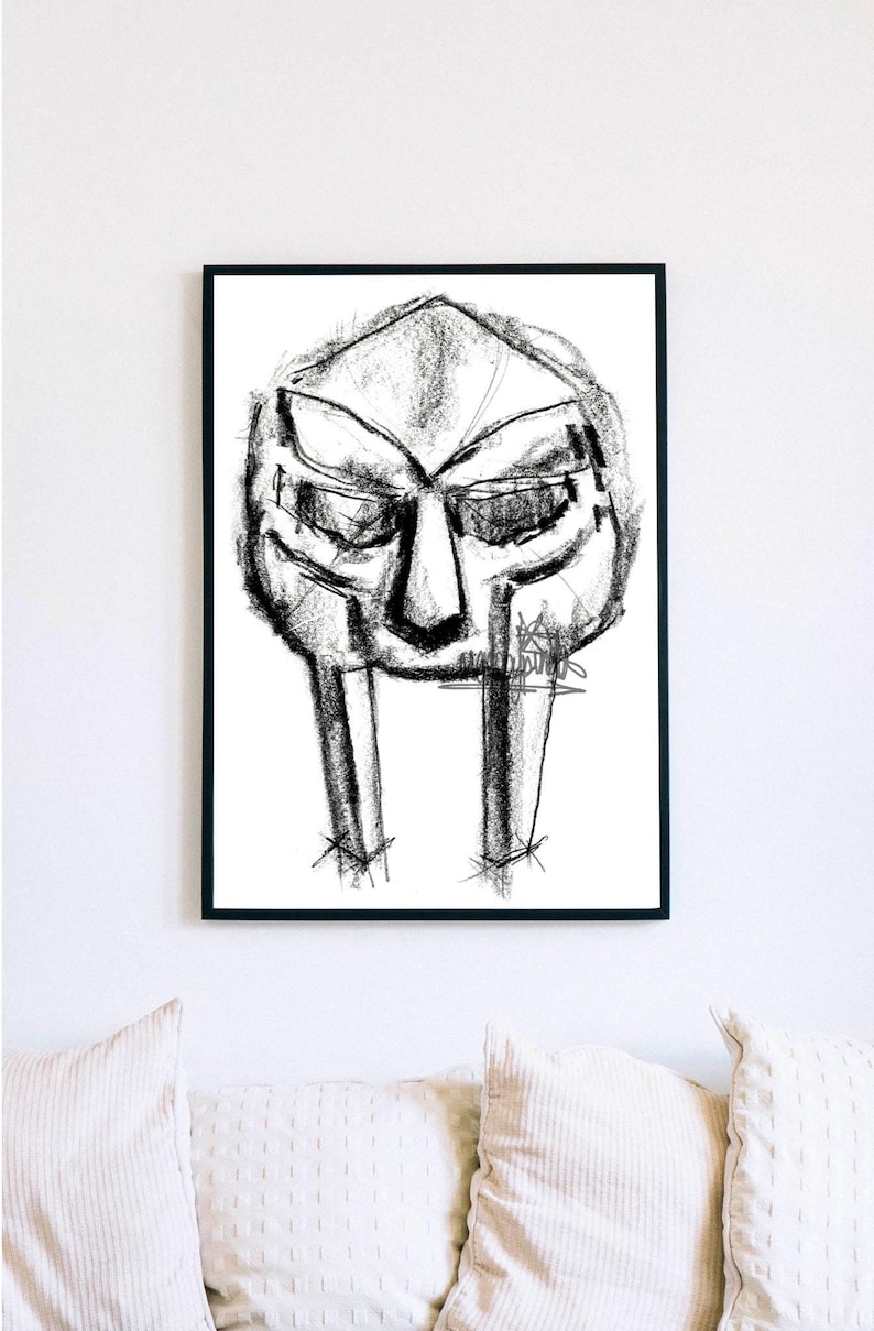 MF DOOM Illustration Art Print, Doomsday, Hip Hop Art, Home Decor ...