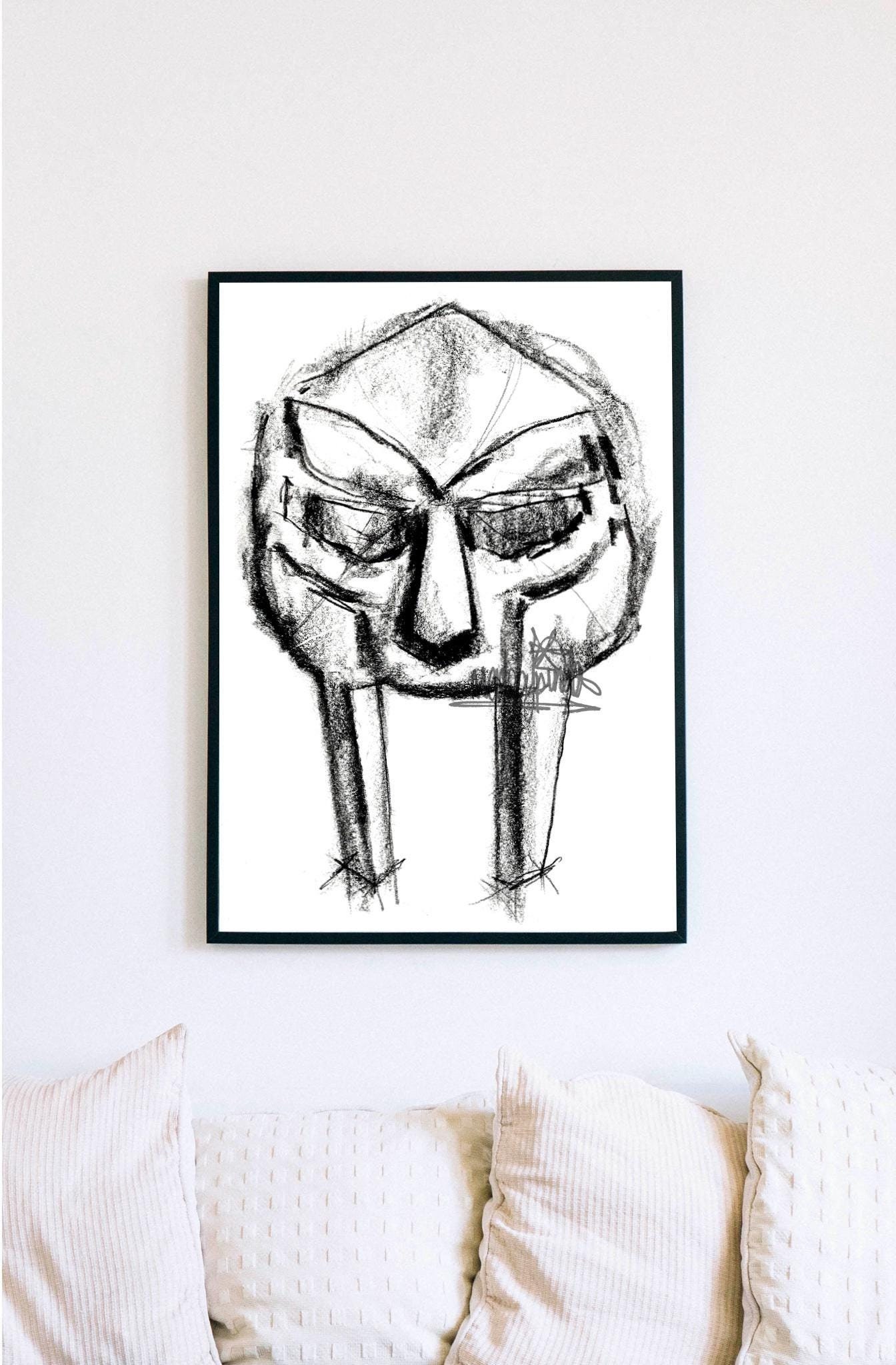 MF DOOM Illustration Art Print, Doomsday, Hip Hop Art, Home Decor ...