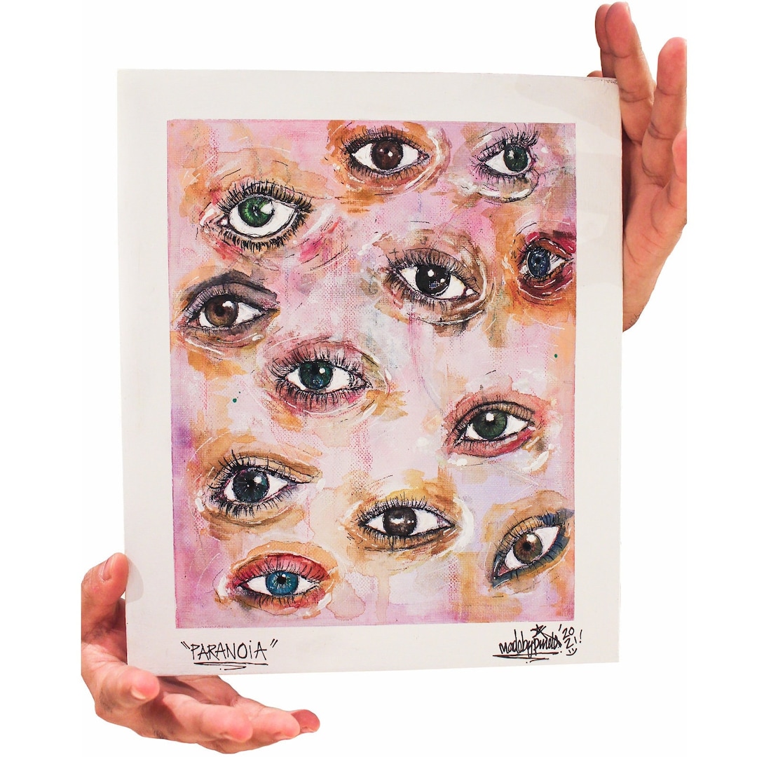 Paranoia Original Painting | Eye Eyes Watercolour Watercolor Art ...