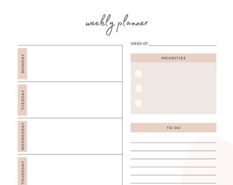 Tan Boho Rainbow Teacher Weekly Planner - Etsy