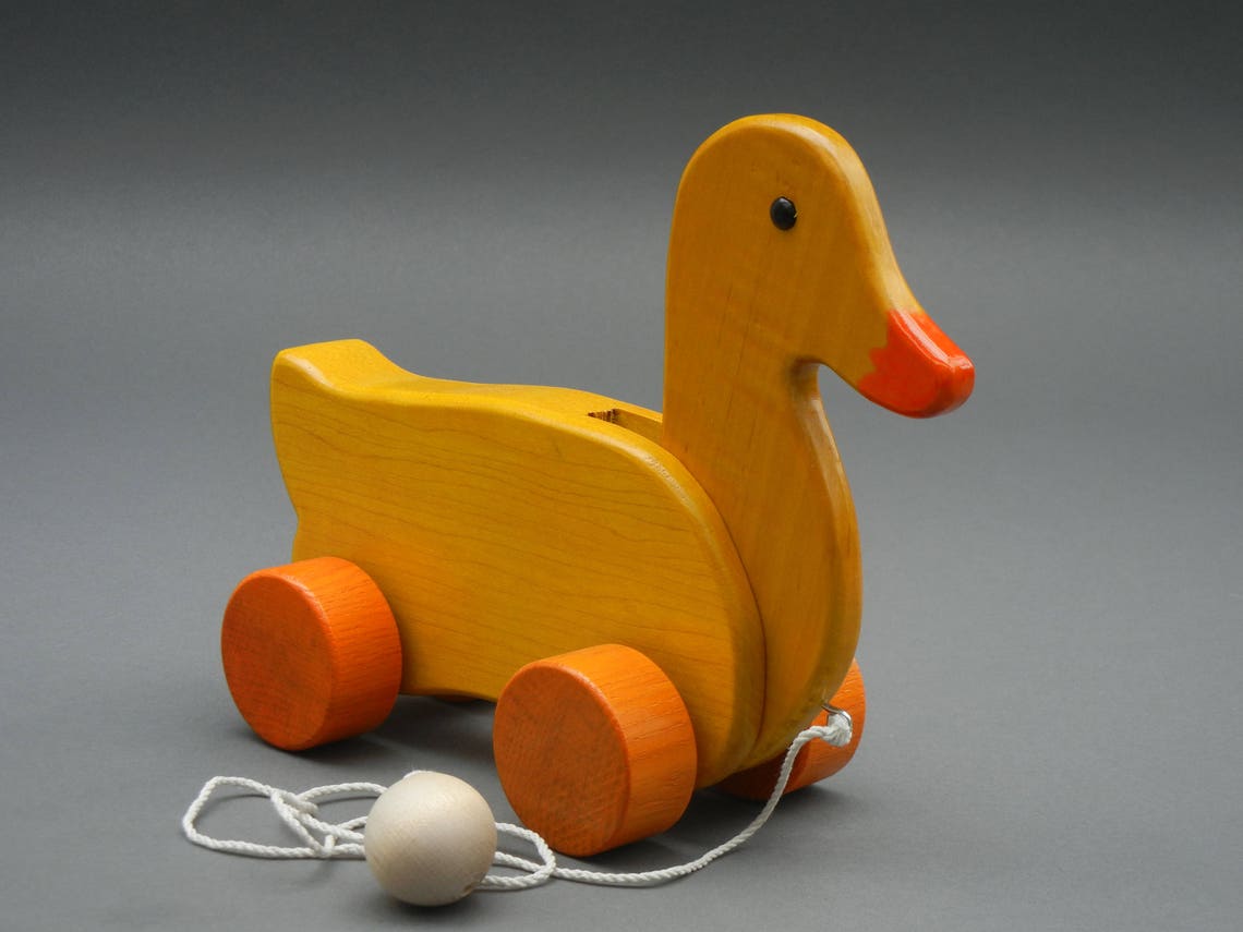 Wooden Duck Pull Toy - Etsy