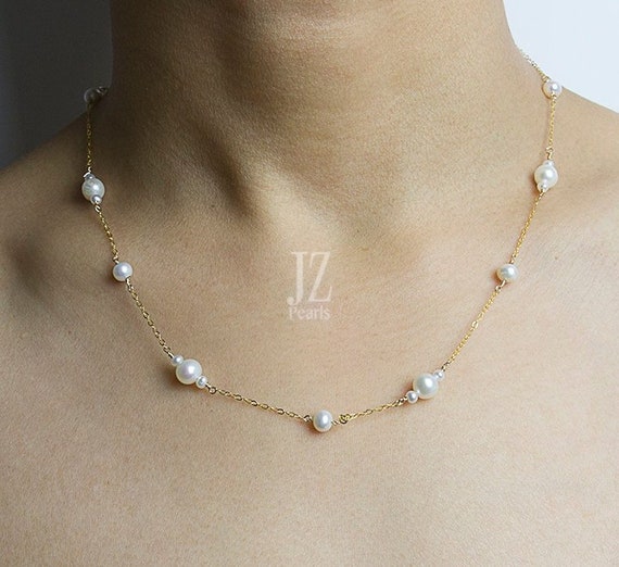 Freshwater Pearls Threaded With Gold Filled Wire Set 14 Carat | Etsy