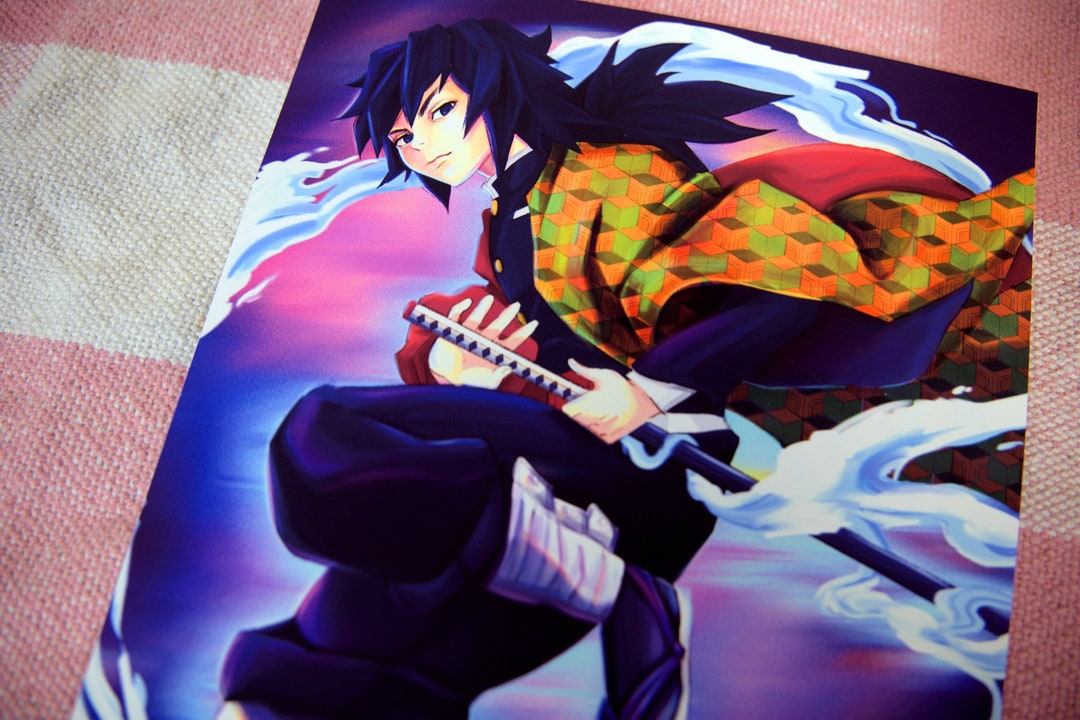 Giyu Tomioka Art Print | Demon Slayer | (8" X 8") & (5" X 5") Anime Art ...