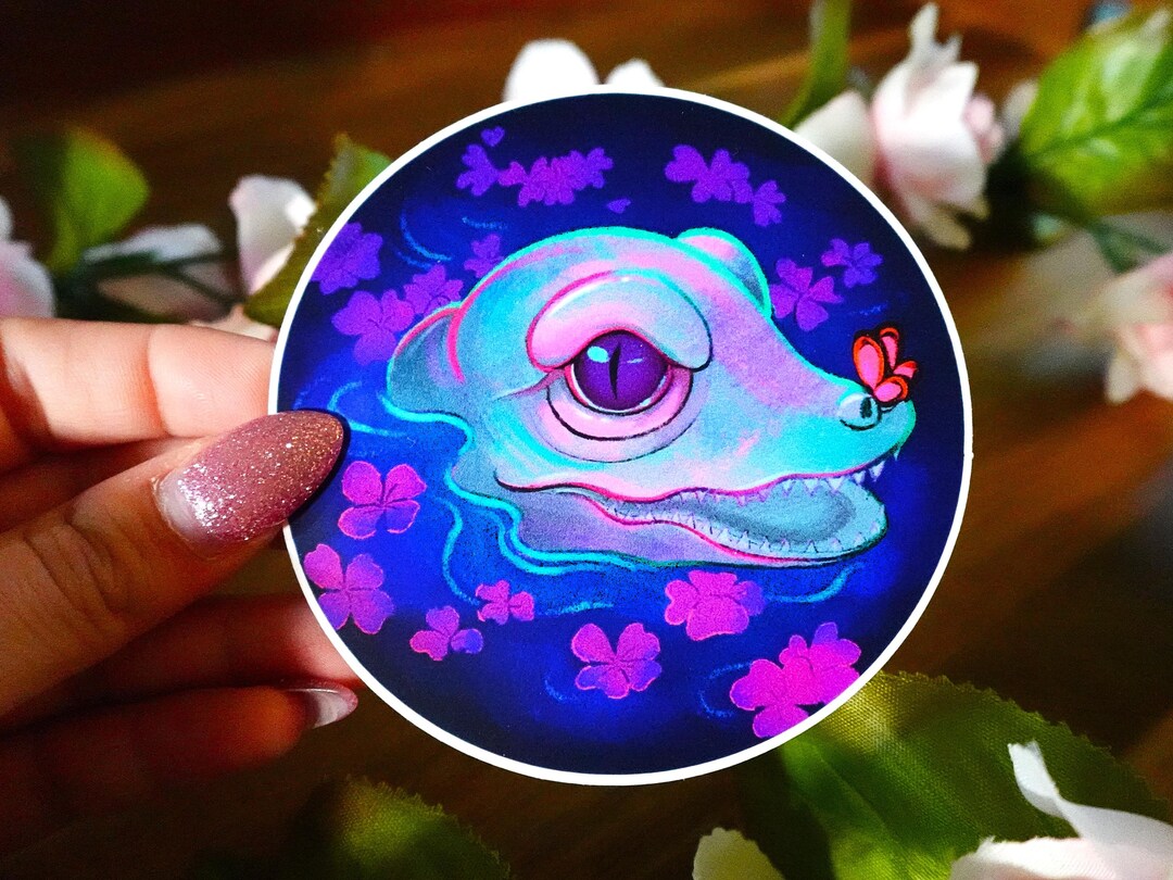 Majestic Gator Sticker | Midnight Swim | Die-cut Glossy Vinyl ...