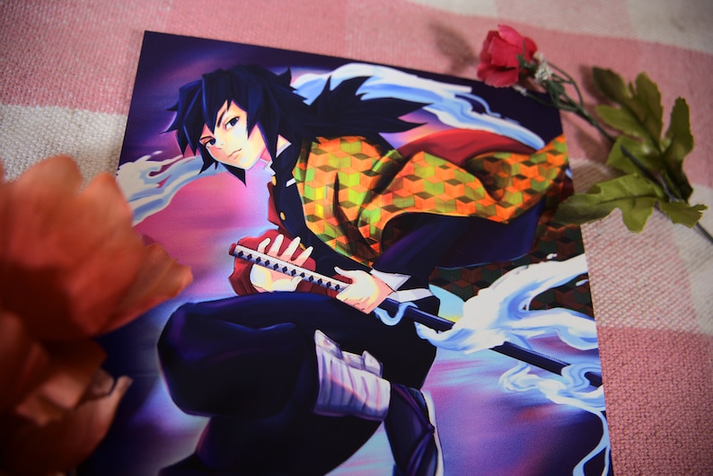 Giyu Tomioka Art Print | Demon Slayer | (8" X 8") & (5" X 5") Anime Art ...