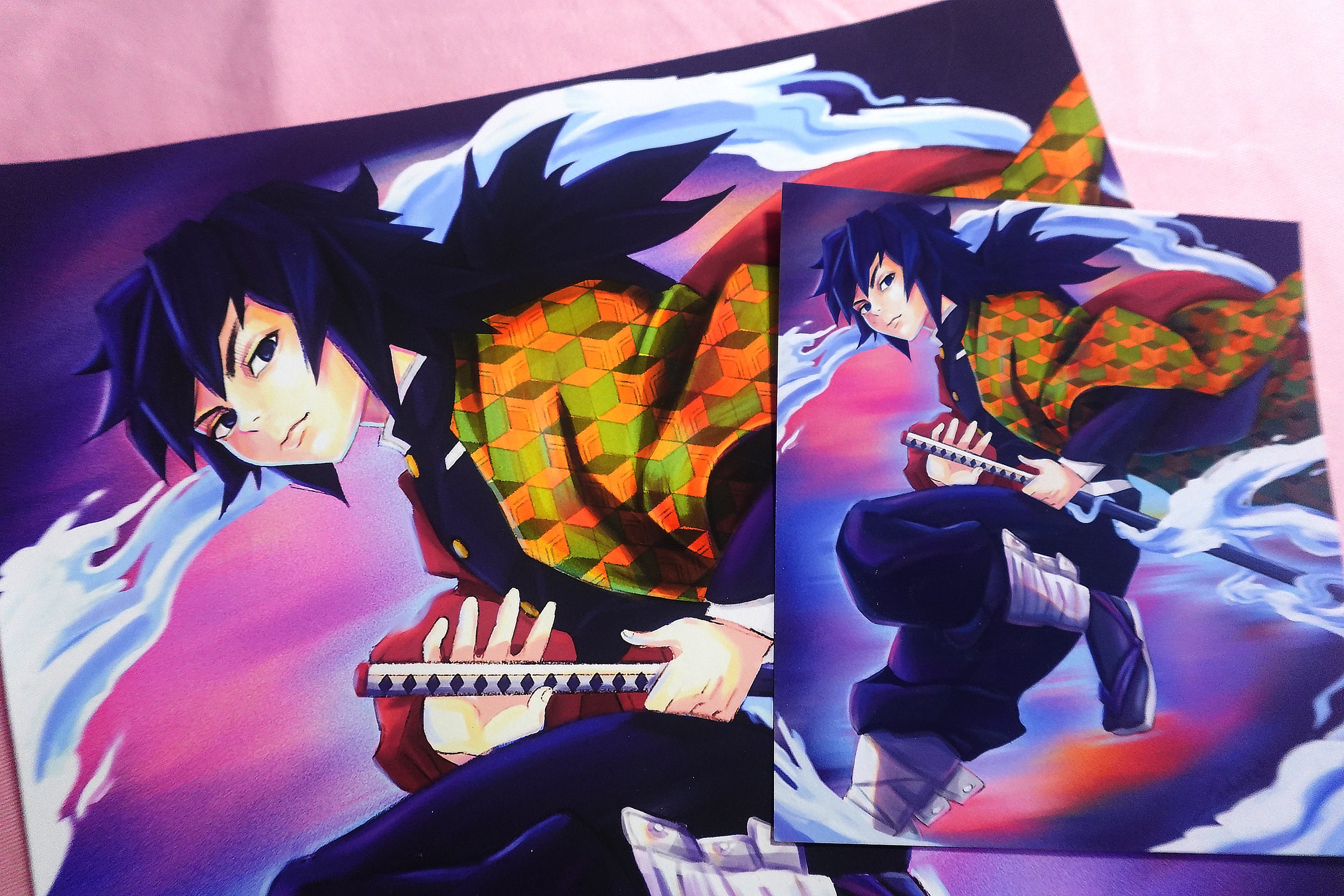 Giyu Tomioka Art Print | Demon Slayer | (8" X 8") & (5" X 5") Anime Art ...