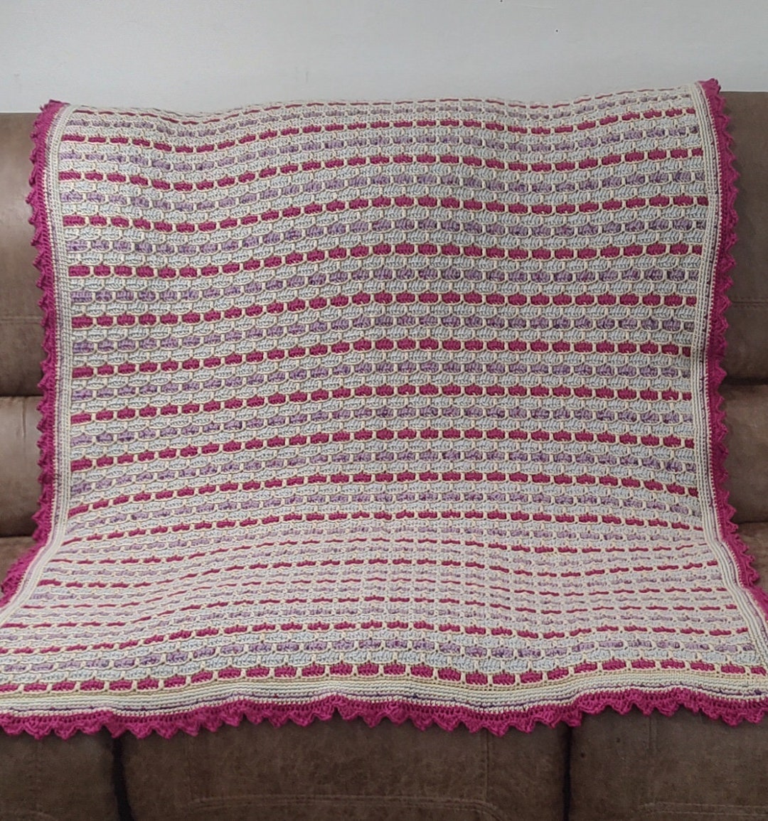 Beautiful Crochet Blanket - Brick Pattern - Etsy