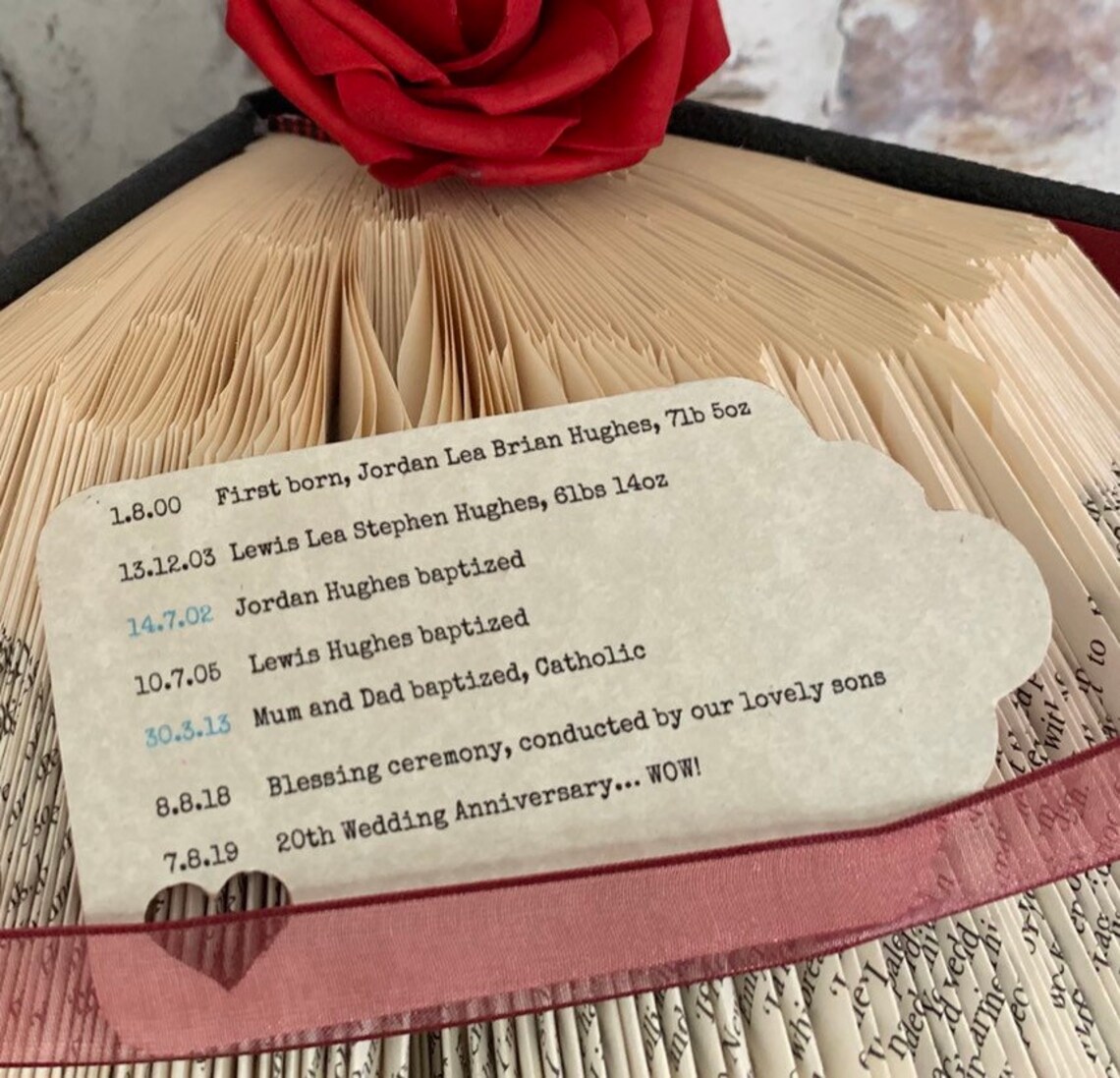 Library card greeting card personalised date | Etsy