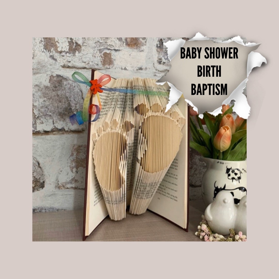 Baby Toes, Gender Reveal, Tiny Feet, New Baby Card, Folded Book Art ...