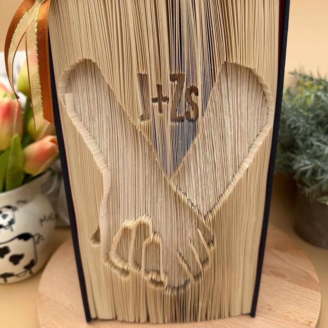 Holding Hands, Folded Book Art, Romantic Ornament, Couples Initials ...