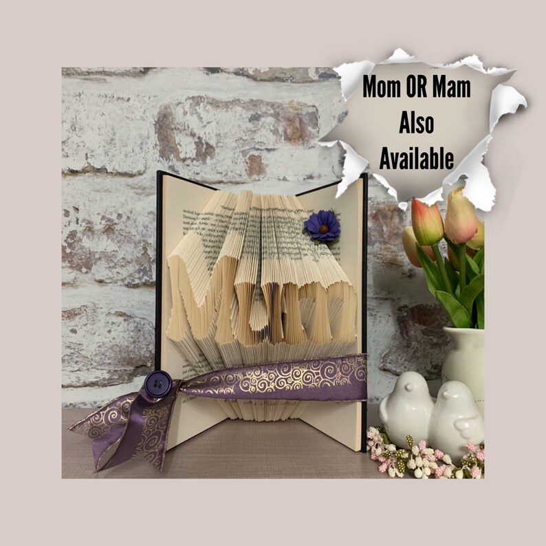 I Love You Mum Thank You Folded Book Art - Etsy UK