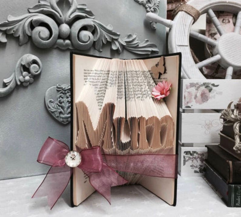 I Love You Mum Thank You Folded Book Art - Etsy UK