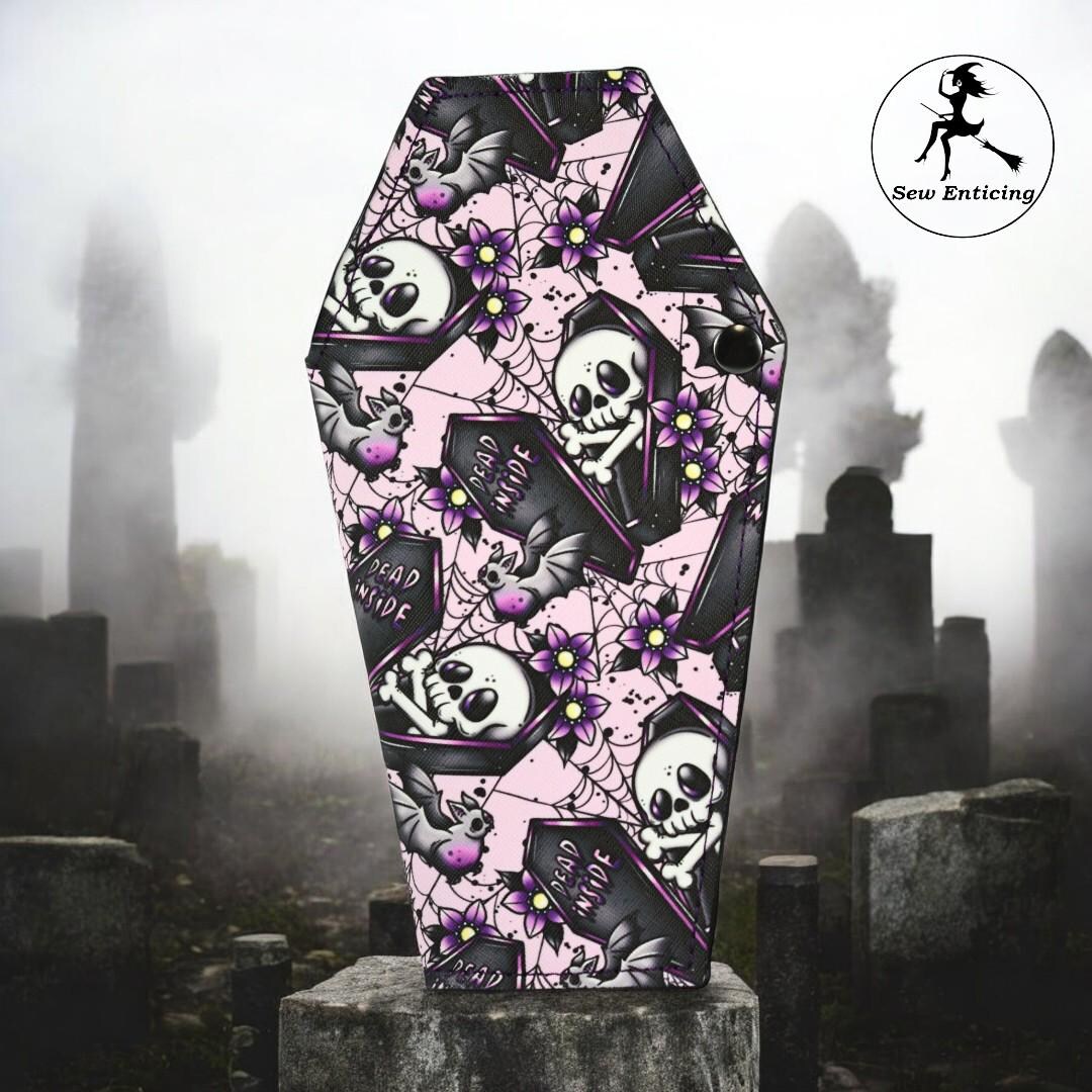 Creepy Coffin Wallet: Goth Skulls, Bats, and Horror Print - Etsy