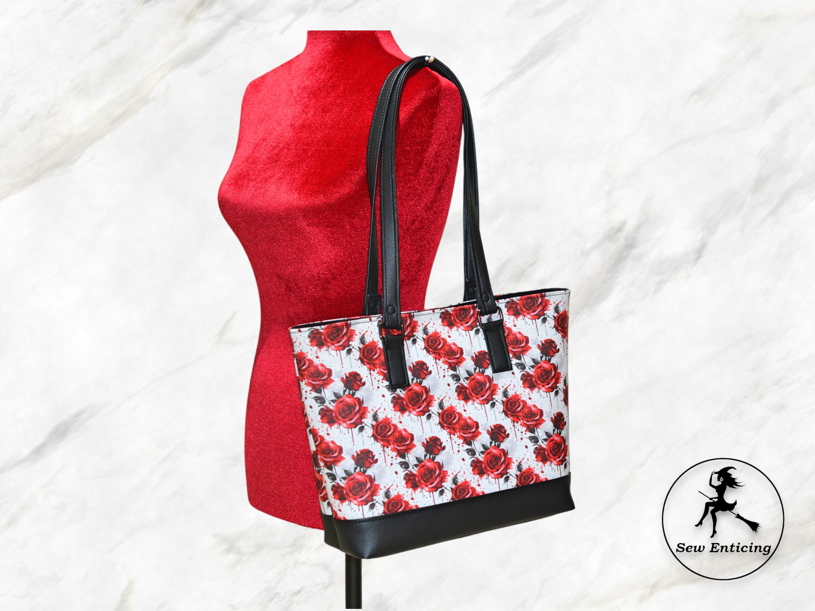 Horror Tote Bag Blood Spatter Terror Handbag Roses Scary Movies ...