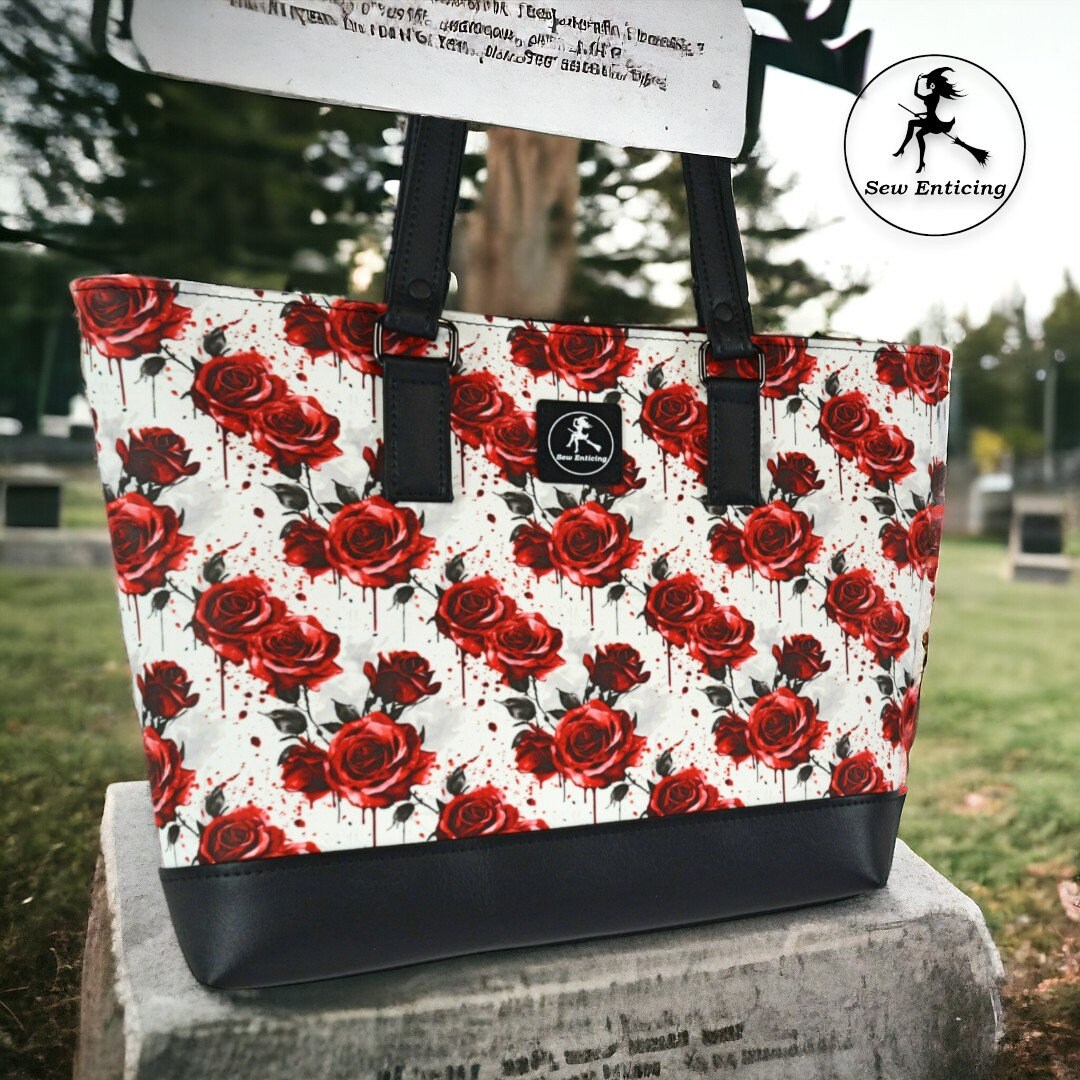 Horror Tote Bag | Blood Spatter | Terror Handbag | Roses| Scary Movies ...