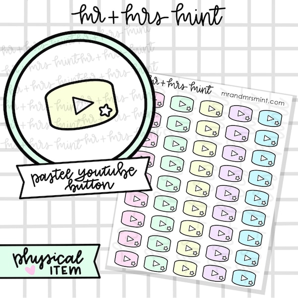 Youtube Button Stickers - Etsy