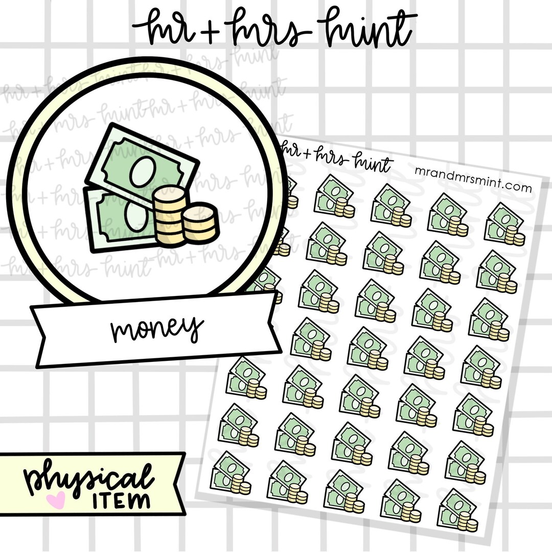 Money Planner Stickers | Hand Drawn Stickers, Planner Stickers ...