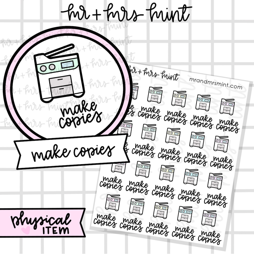 Make Copies Stickers | Hand Drawn Stickers, Planner Stickers ...
