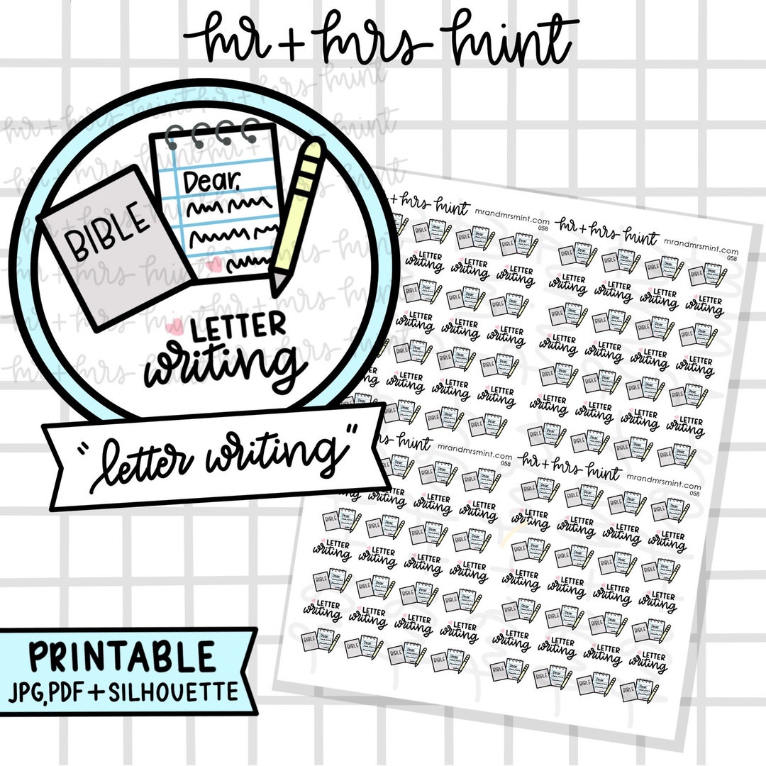 Letter Writing Printable Planner Stickers | Hand Drawn Stickers ...