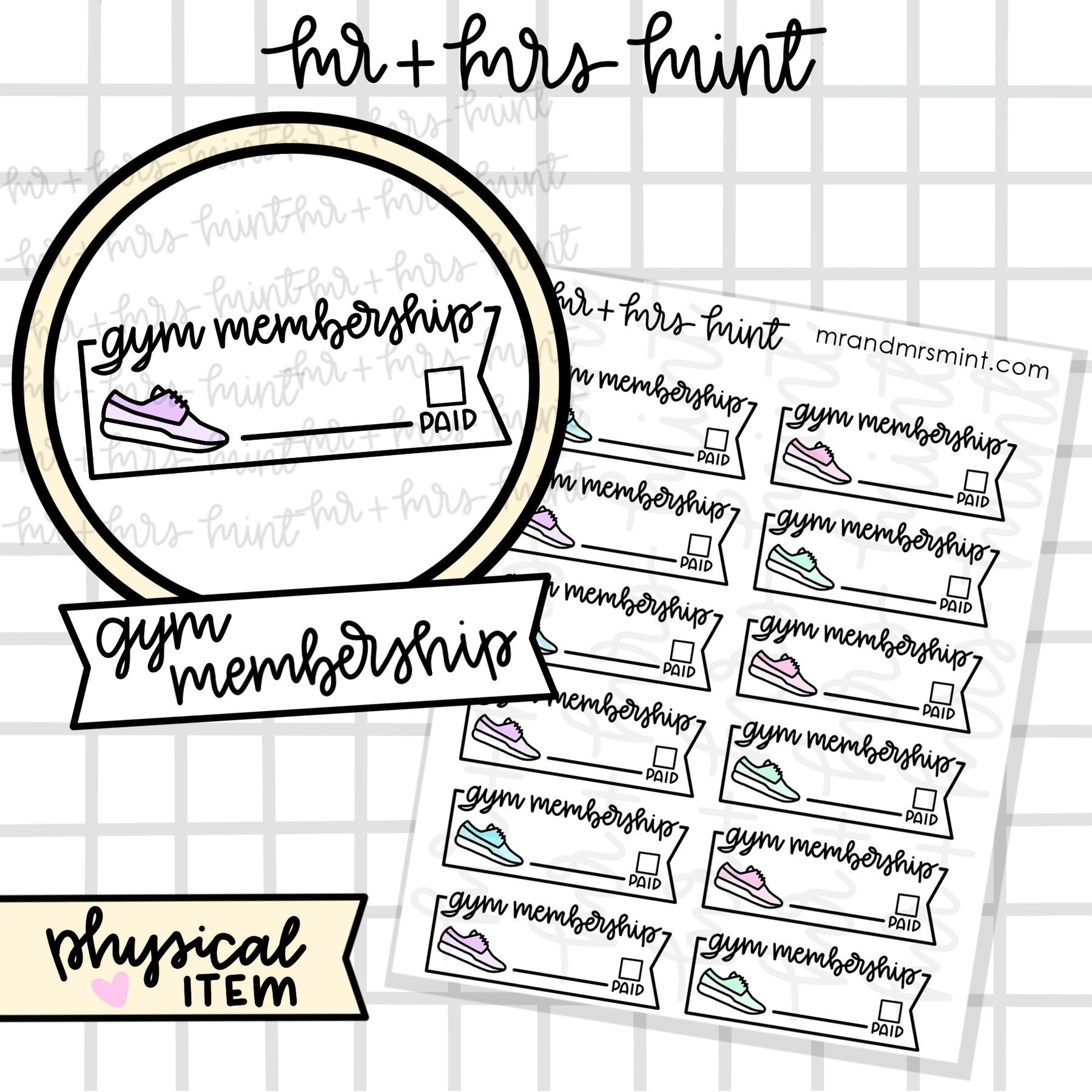 Gym Membership Payment Planner Stickers Hand Drawn Stickers - Etsy