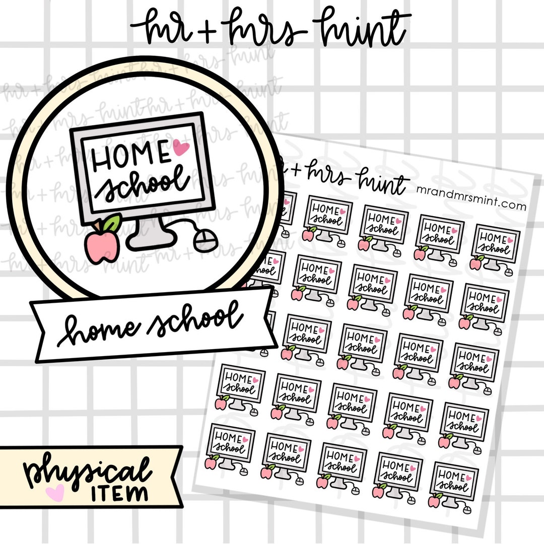 Home School Planner Stickers | Hand Drawn Stickers, Planner Stickers ...