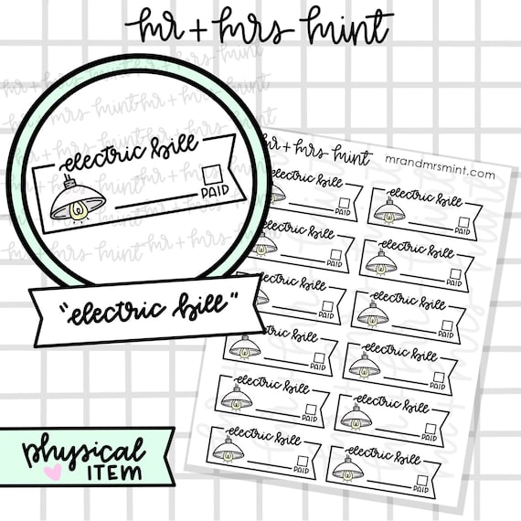 Paper & Party Supplies Stickers Fill-in Bill Printable Stickers Paper ...