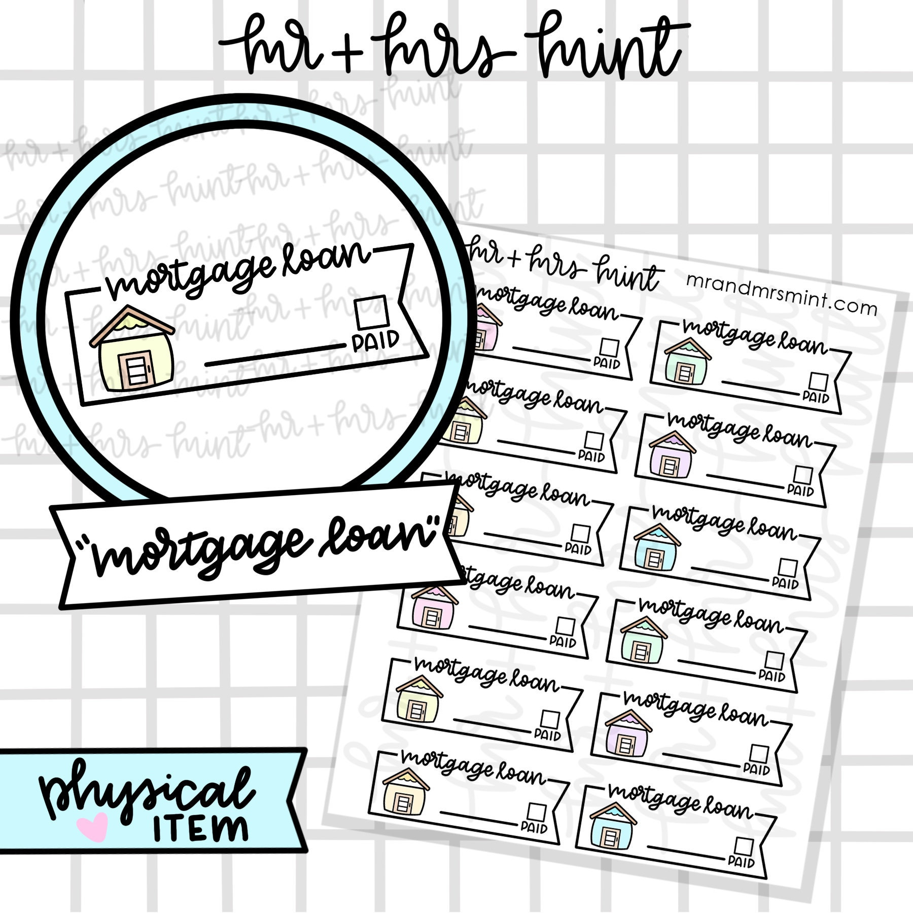 Mortgage Loan Stickers | Hand Drawn Stickers, Planner Stickers ...