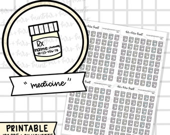42 Cute AM/PM Medicine Tracker/medicine/pills/reminder Planner Stickers ...