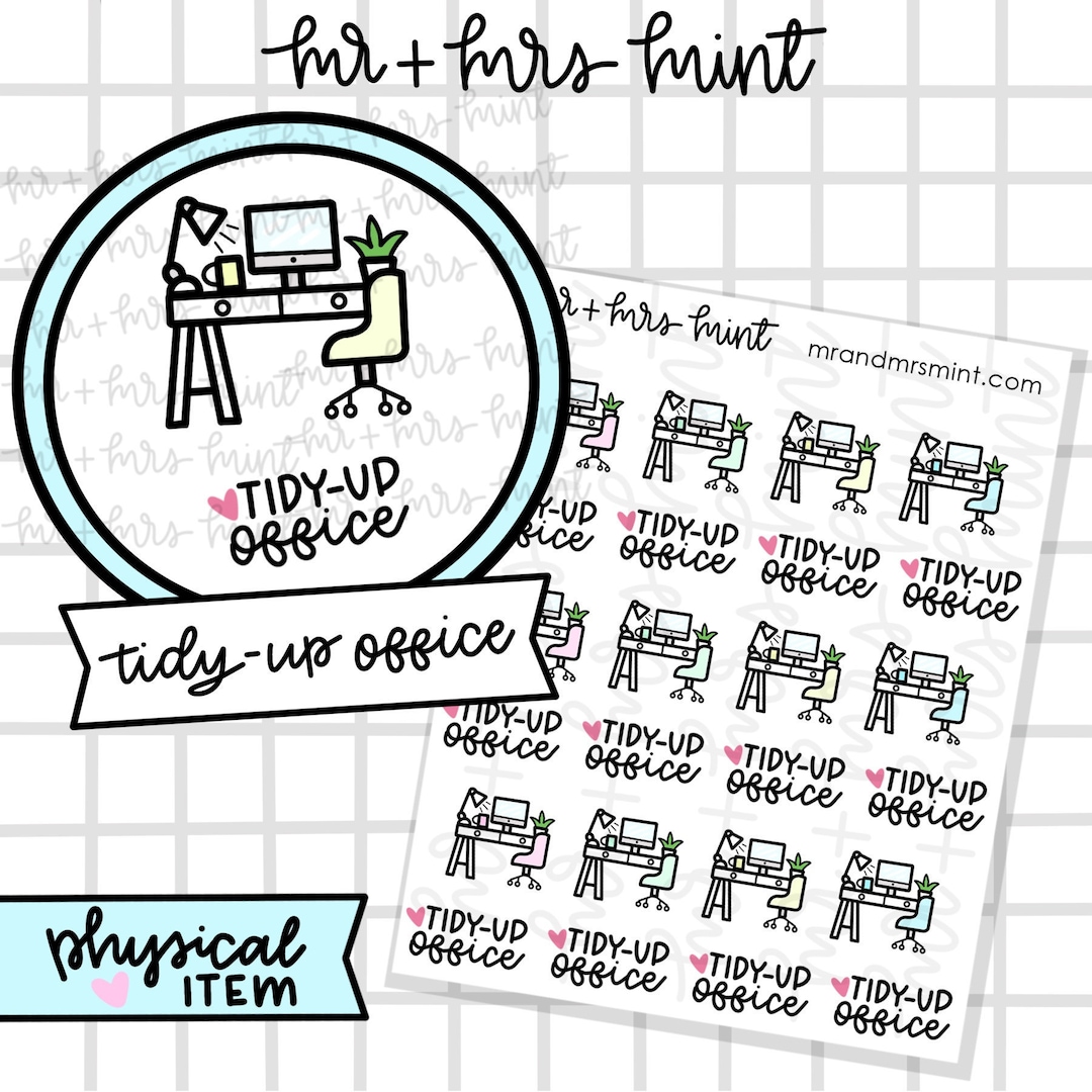 Tidy-up Office Stickers | Hand Drawn Stickers, Planner Stickers ...