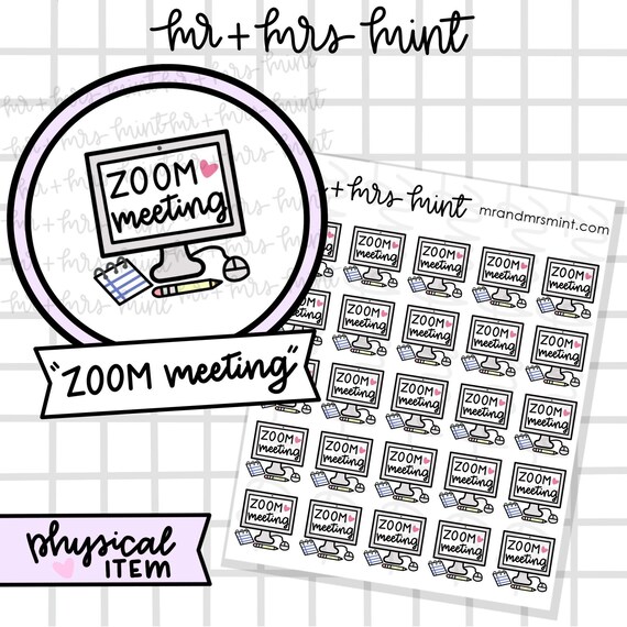 ZOOM meeting Stickers Hand drawn Stickers Planner | Etsy
