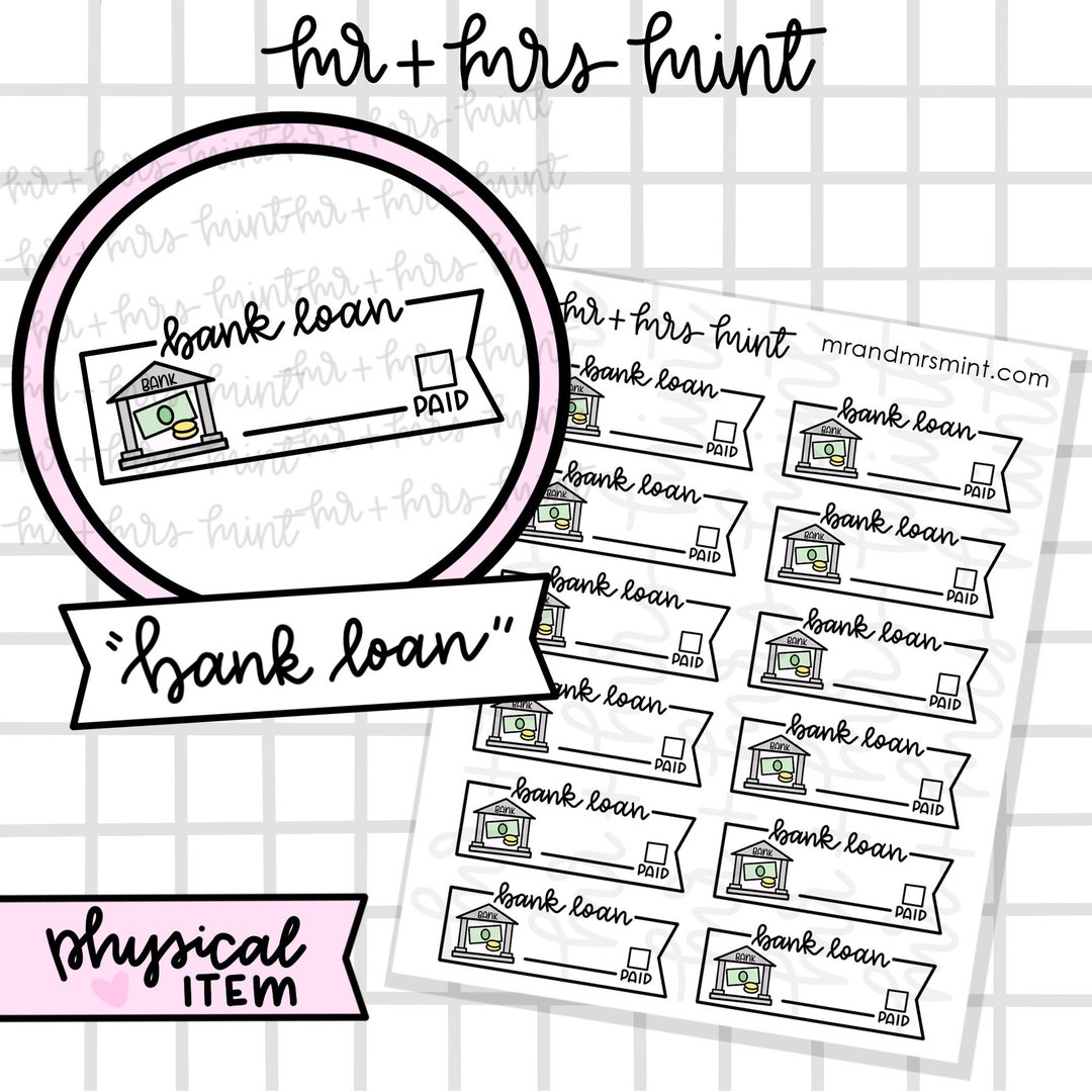 Bank Loan Stickers | Hand Drawn Stickers, Planner Stickers ...