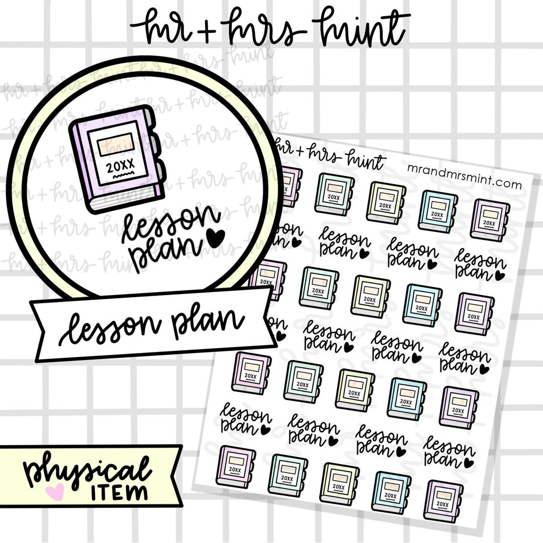 Lesson Plan Stickers | Hand Drawn Stickers, Planner Stickers ...