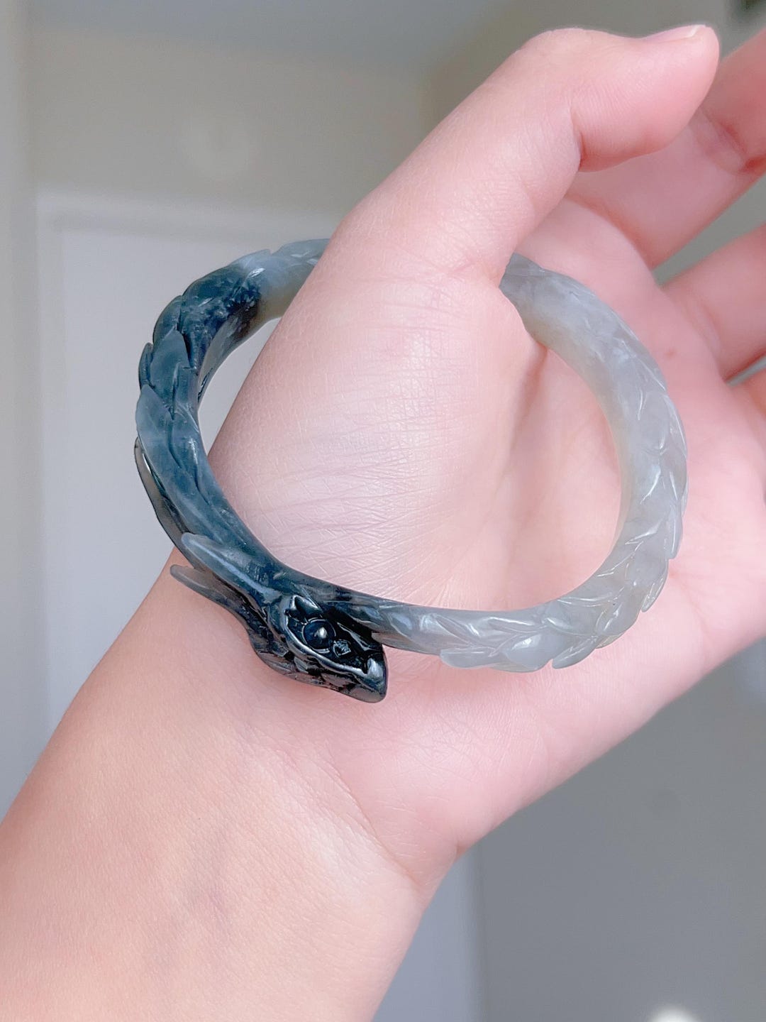 Dragon Carved Bangle 55.6mm Serpentine Jade Bangle - Etsy