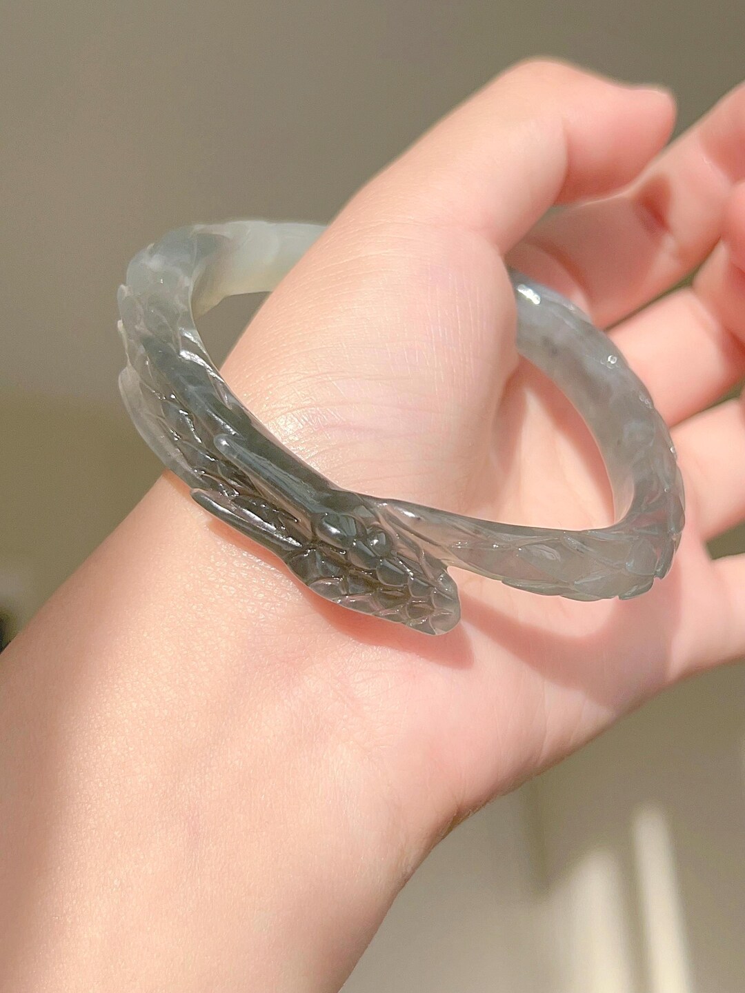 Dragon Carved Bangle 59.8mm Serpentine Jade Bangle - Etsy
