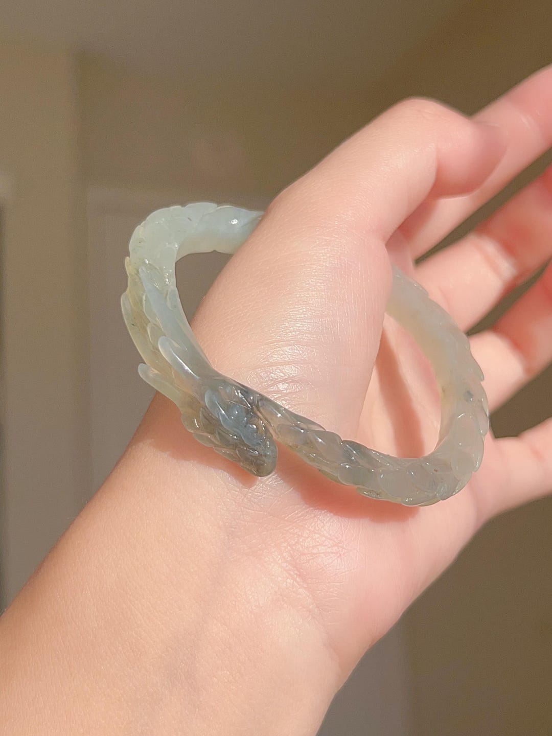 Dragon Carved Bangle 55.7mm Serpentine Jade Bangle - Etsy