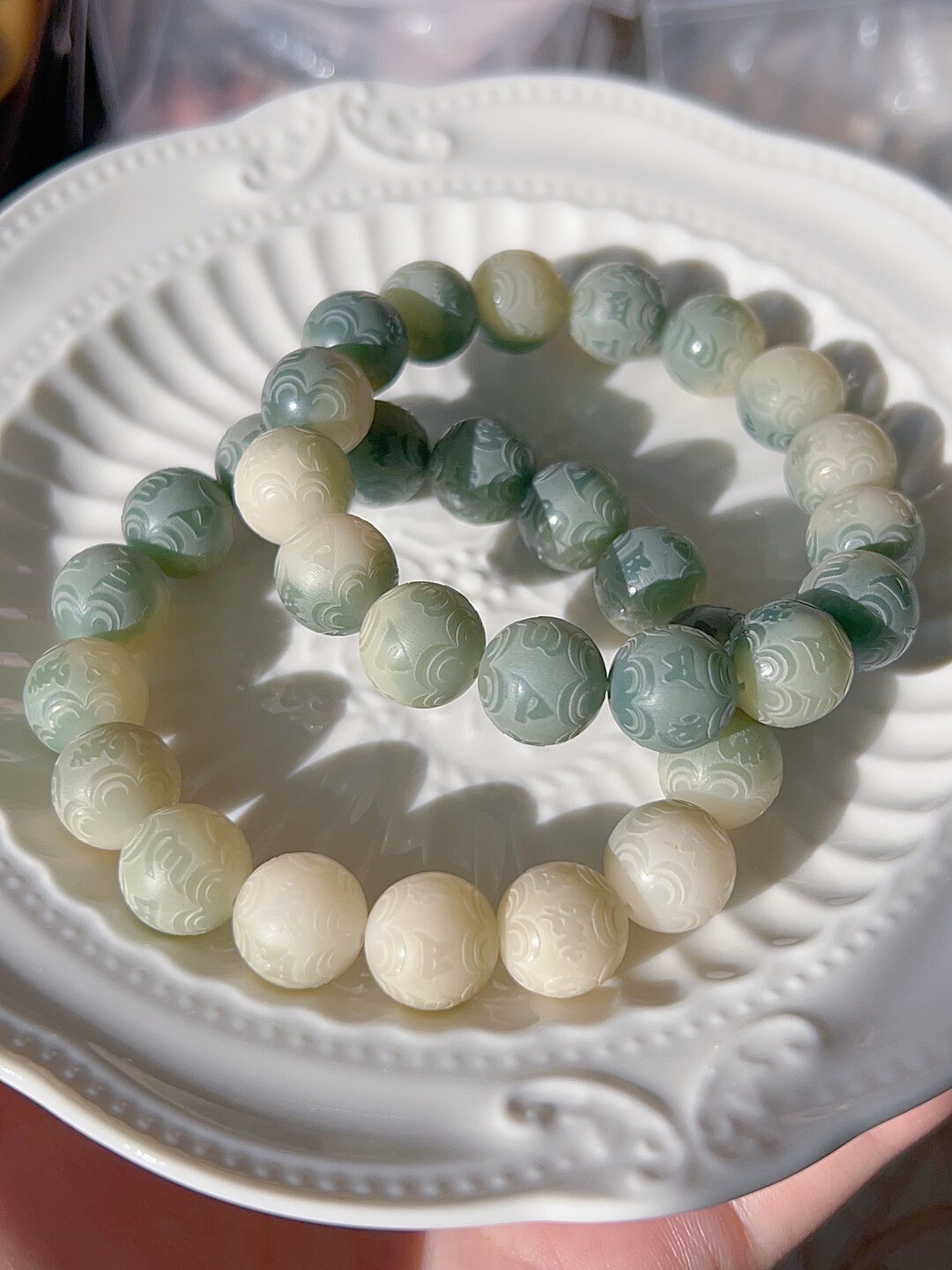 Six Syllable Mantra Carved Bodhi Root Bracelet Handmade Bracelet - Etsy UK