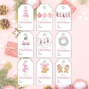 Christmas Gift Tags, Pink Themed, Printable - Etsy